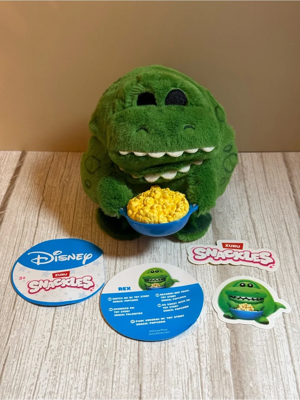 Disney | Toys | Disney Rex Plush With Yellow Popcorn In Blue Bowl ...